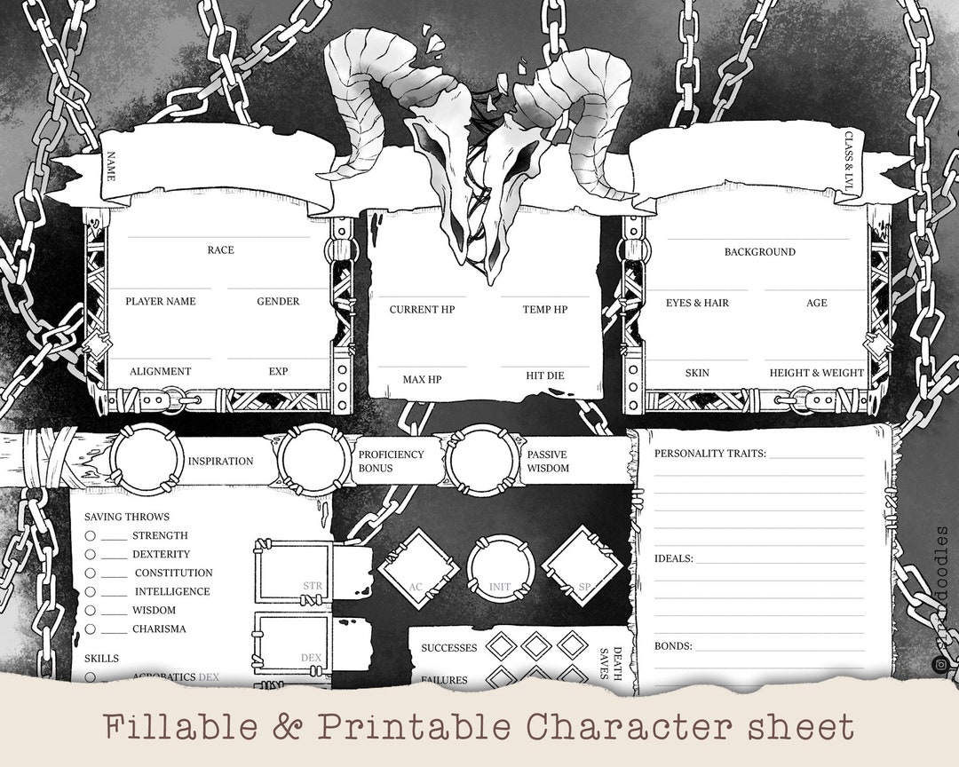 D&D Character Sheet - Unchained Barbarian - Custom Character Sheets ...