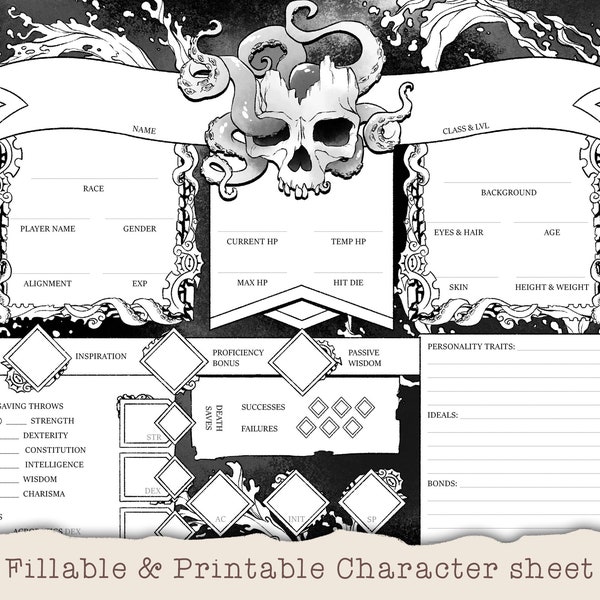 Dnd 5e Pirate Character Sheets - Etsy