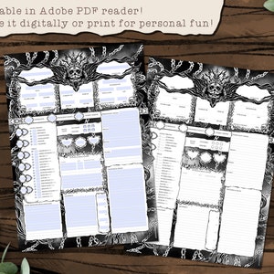 D&D Character Sheet - Necromancer - Custom Character Sheets - Fillable ...