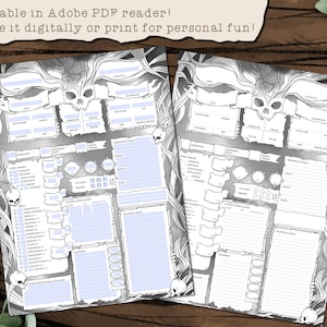 D&D Character Sheet - Warlock - Custom Character Sheets - Fillable and ...