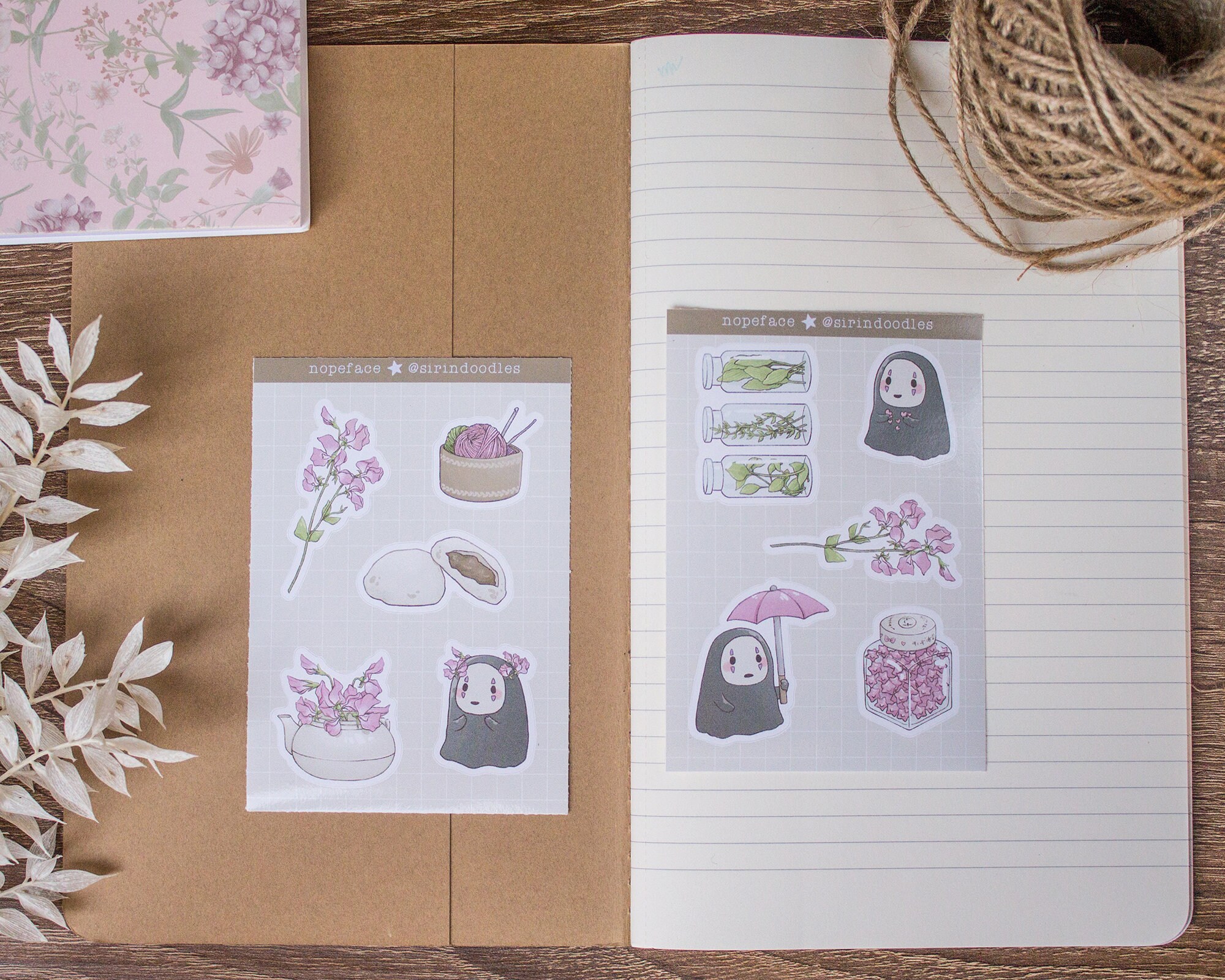 Nope Face Sticker Set Anime Sticker Sheet Journal Stickers Anime Bullet ...