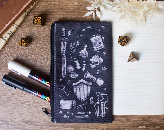 Dnd Zipper Pouch | Dungeons and Dragons Dice Bag | Fantasy Pencil Case ...