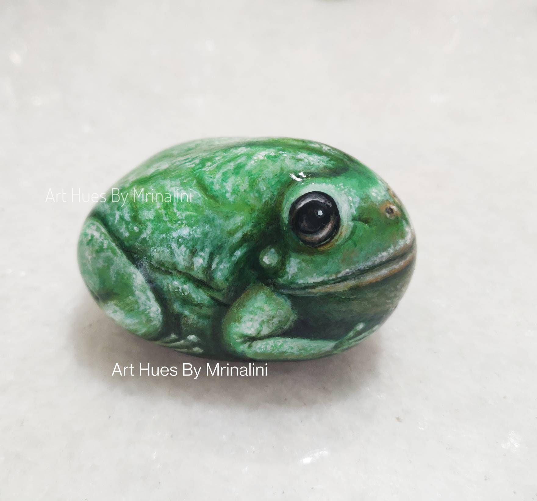 Frog Painted Rock, Frog Gifts, Wildlife Handmade Art, Realistic Frog ...