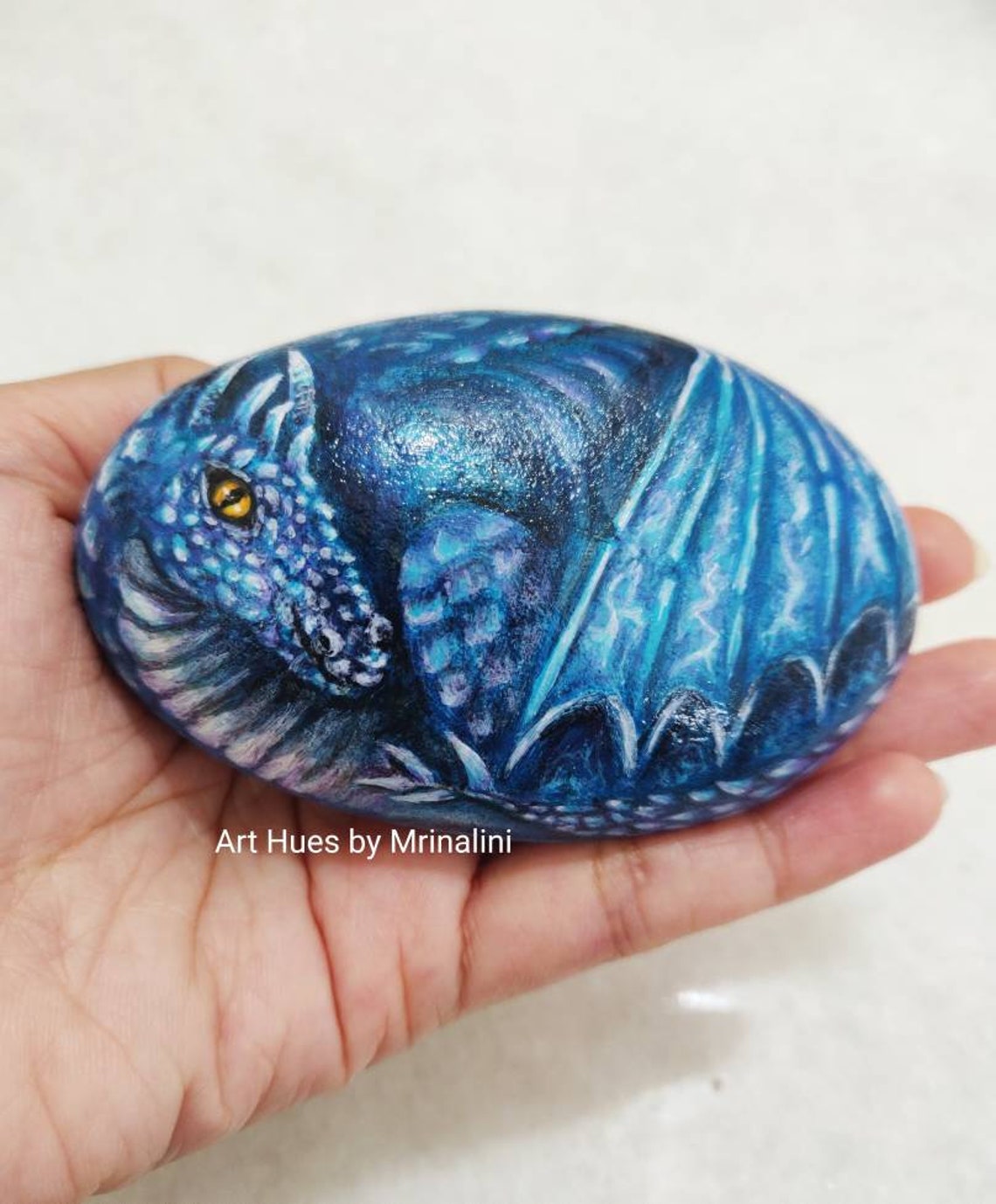 Dragon Painted Rock Fantasy Art DND Art Collectible - Etsy UK