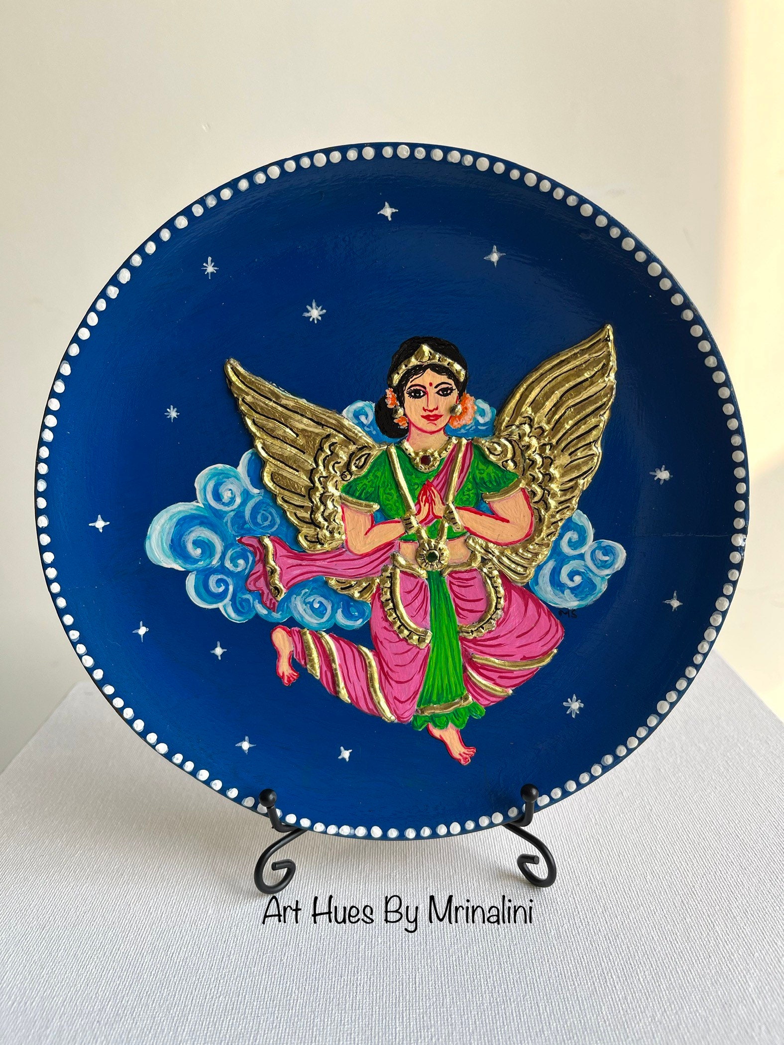 Unique Decorative Wall Plate, Indian Art Wall Plate, Guardian Angel or ...
