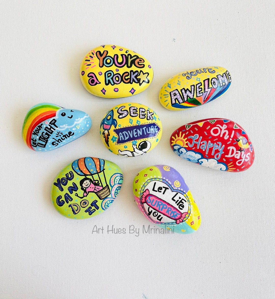 Encouraging Kindness Rocks for Kids, Custom Rock Paintings, Meaningful ...