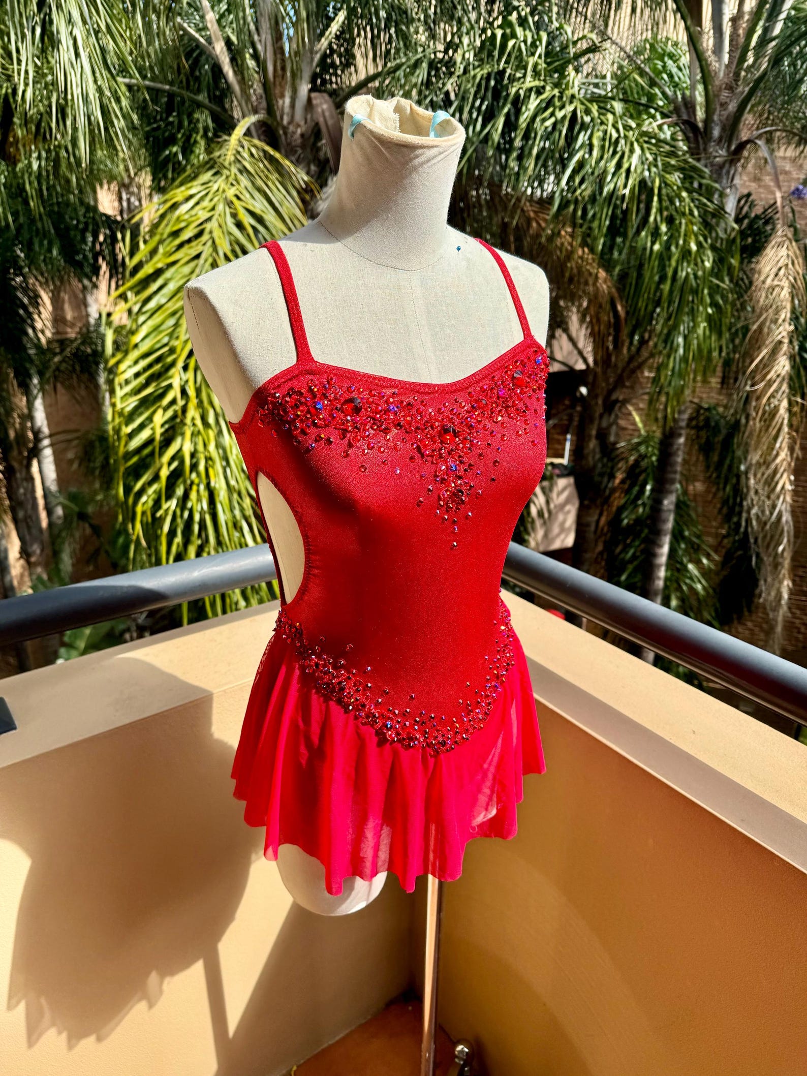 Leotard With Mesh Skirt and Side Cutouts for Circus Performance Staker ...
