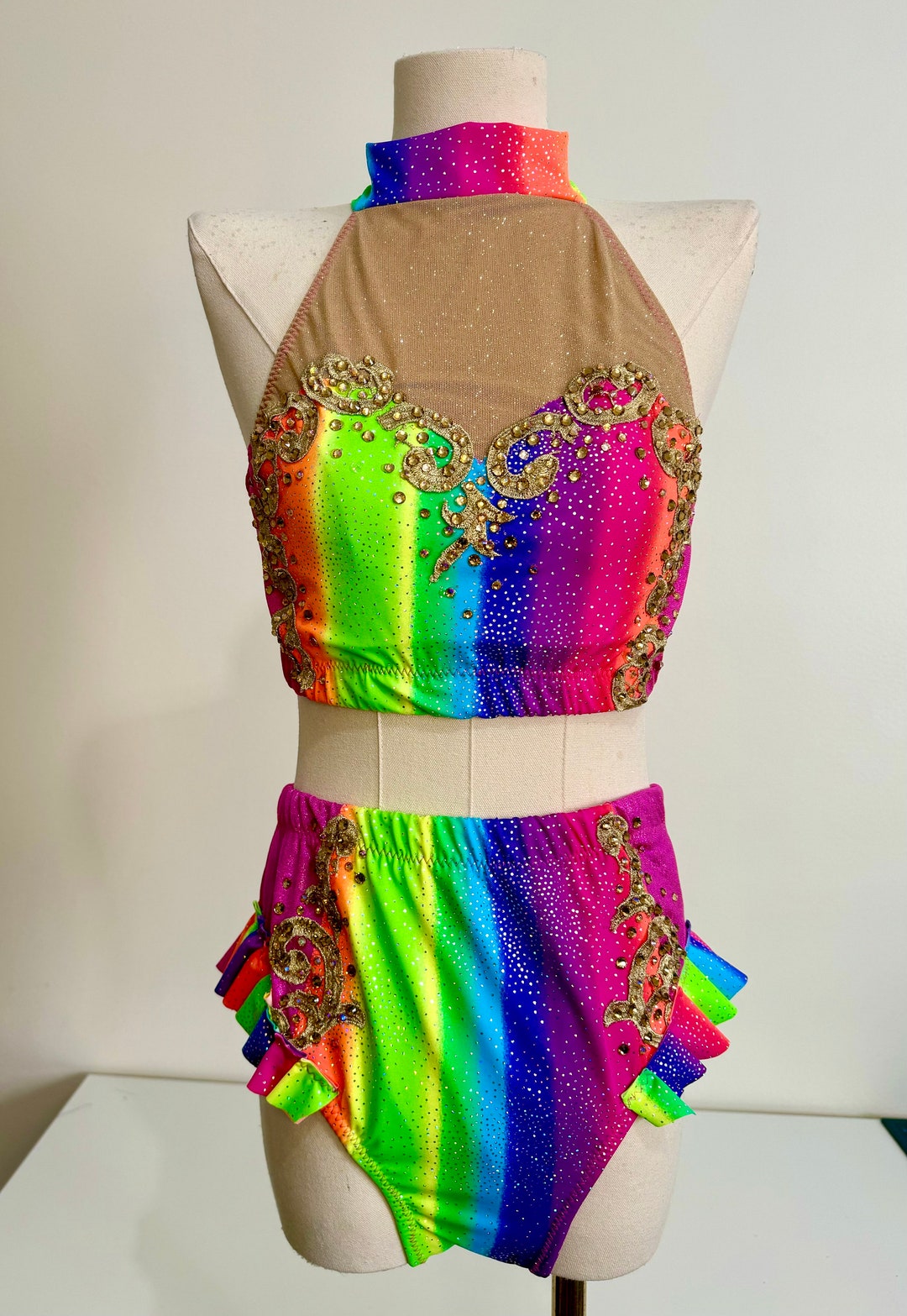 Rainbow Carnival 2 Piece Circus Costume - Etsy