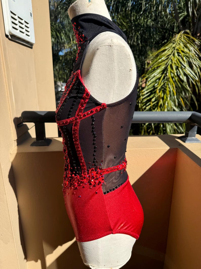Red and Black Striped Leotard for Circus Costume for Aerial Dance Lyra ...