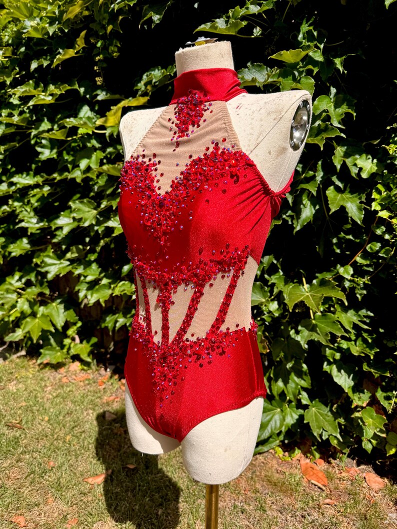 Red Sweetheart Corset Cut Leotard for Dance Performance - Etsy