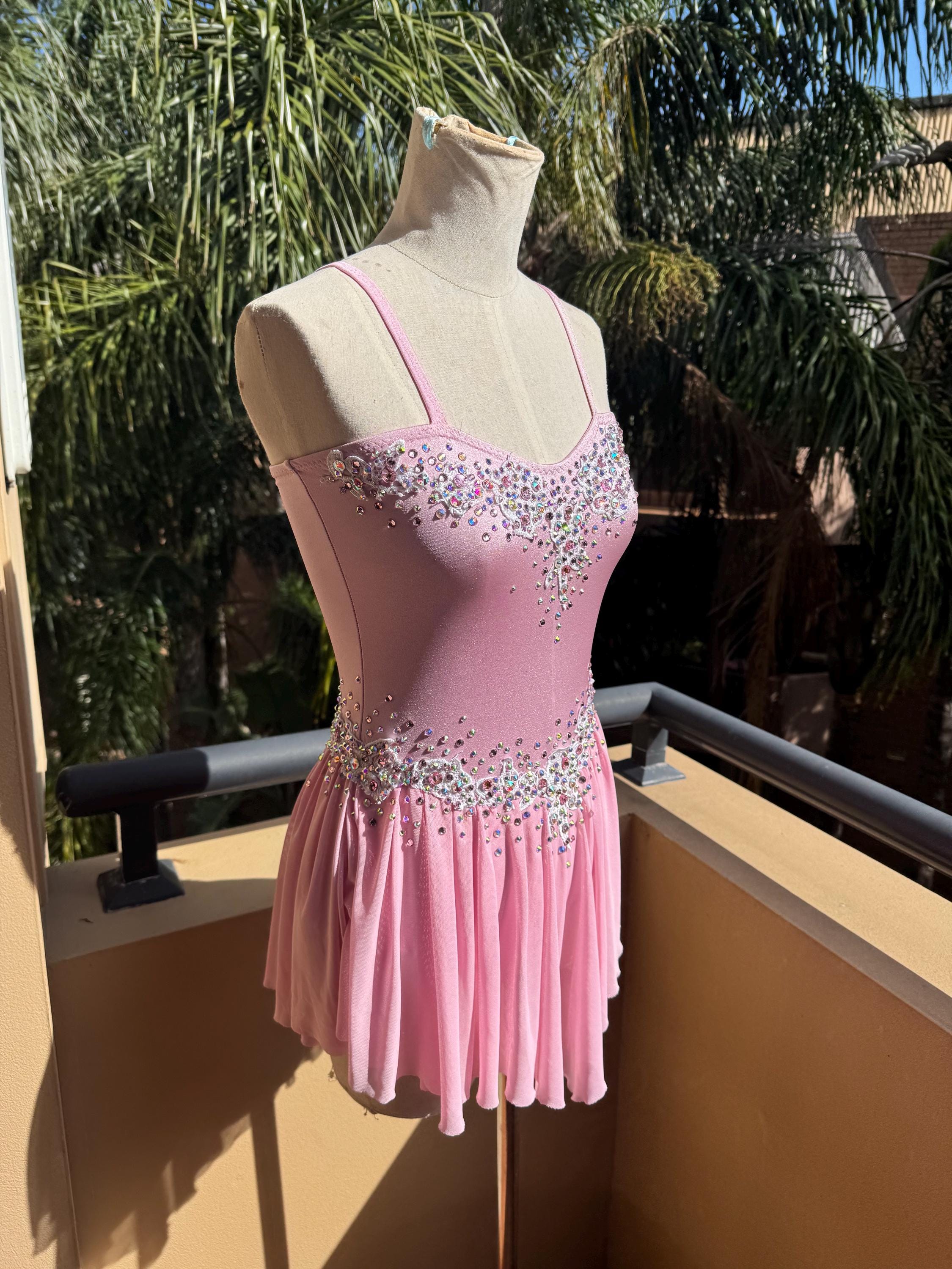 Baby Pink Leotard With Mesh Skirt for Circus Performance Staker Ice ...