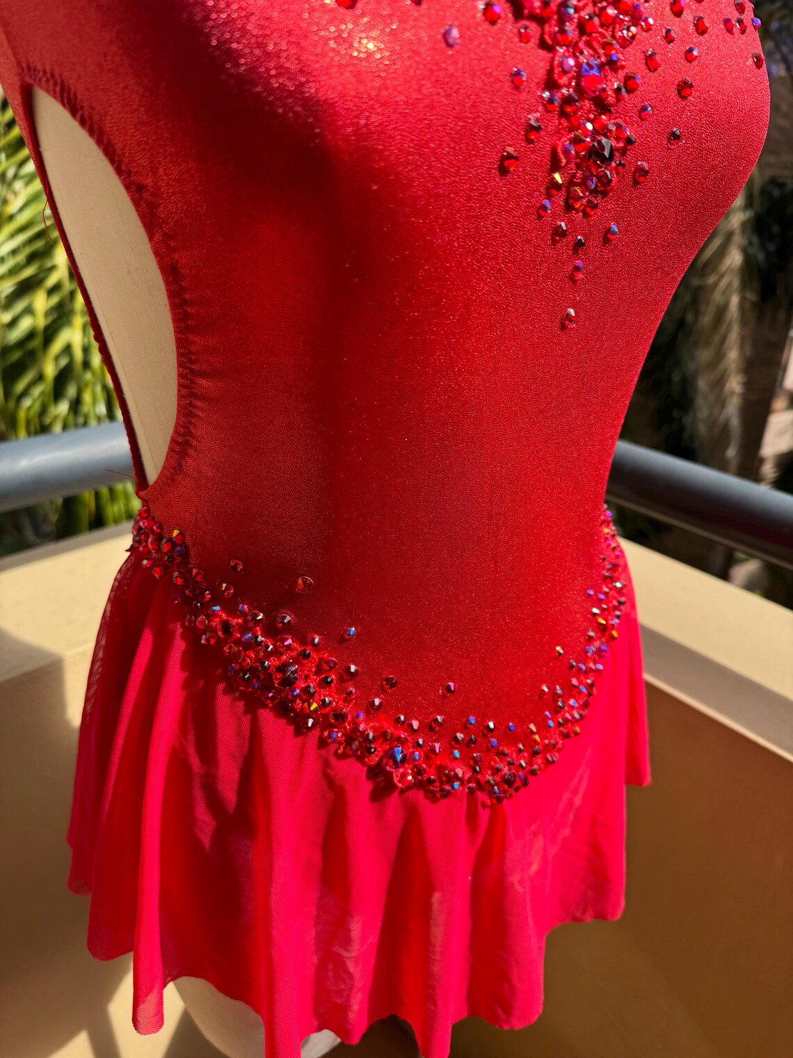 Leotard With Mesh Skirt and Side Cutouts for Circus Performance Staker ...