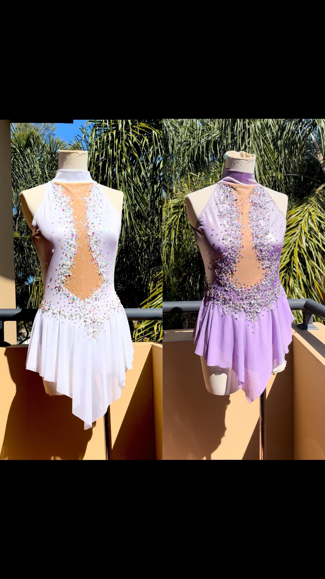 Leotard With Mesh Skirt Circus Performance Staker Ice Skater Pole ...