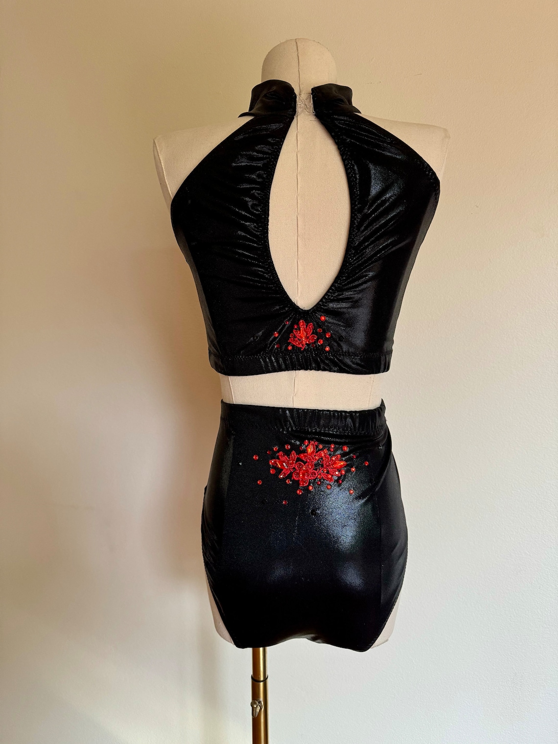 Red and Black 2 Piece Circus Costume for Aerial Dance Lyra Performance ...