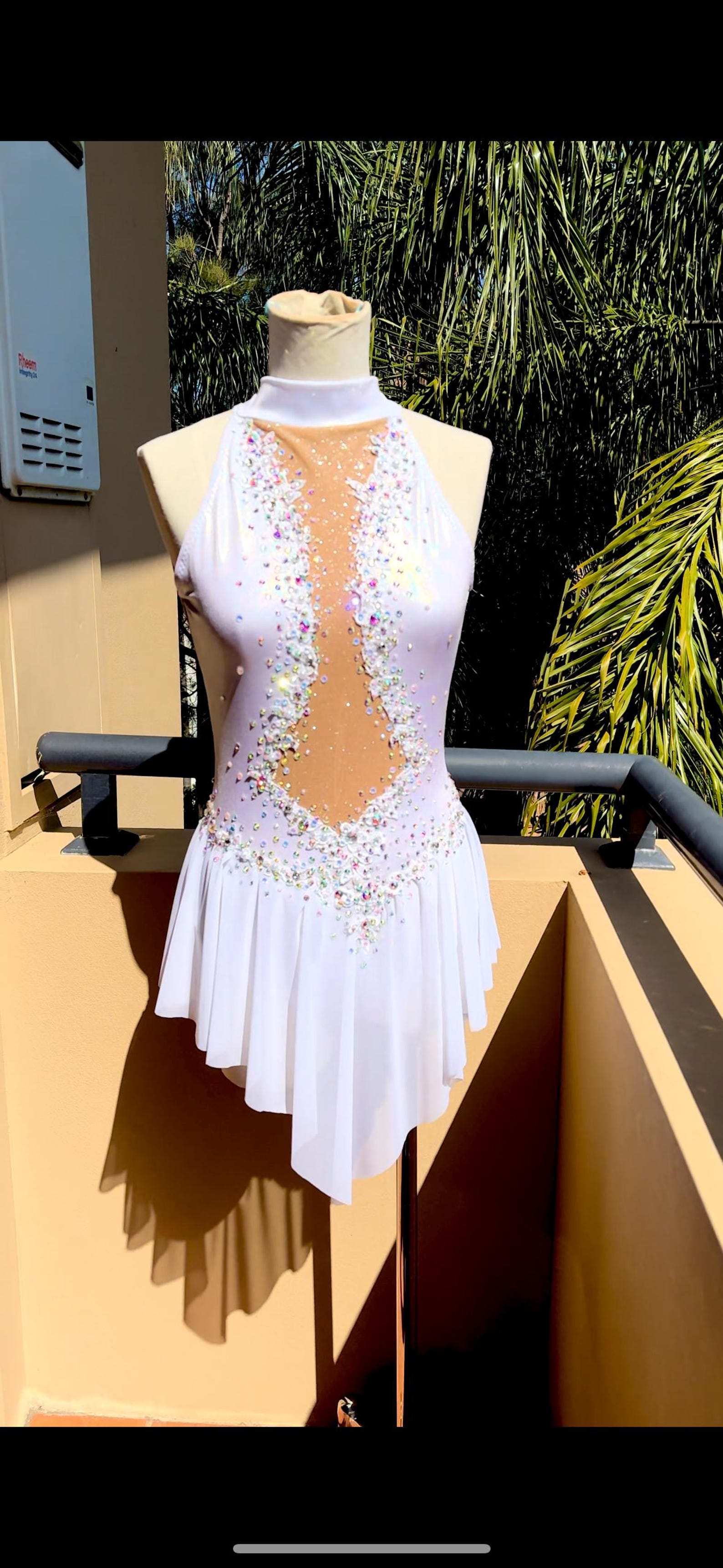 Leotard With Mesh Skirt Circus Performance Staker Ice Skater Pole ...