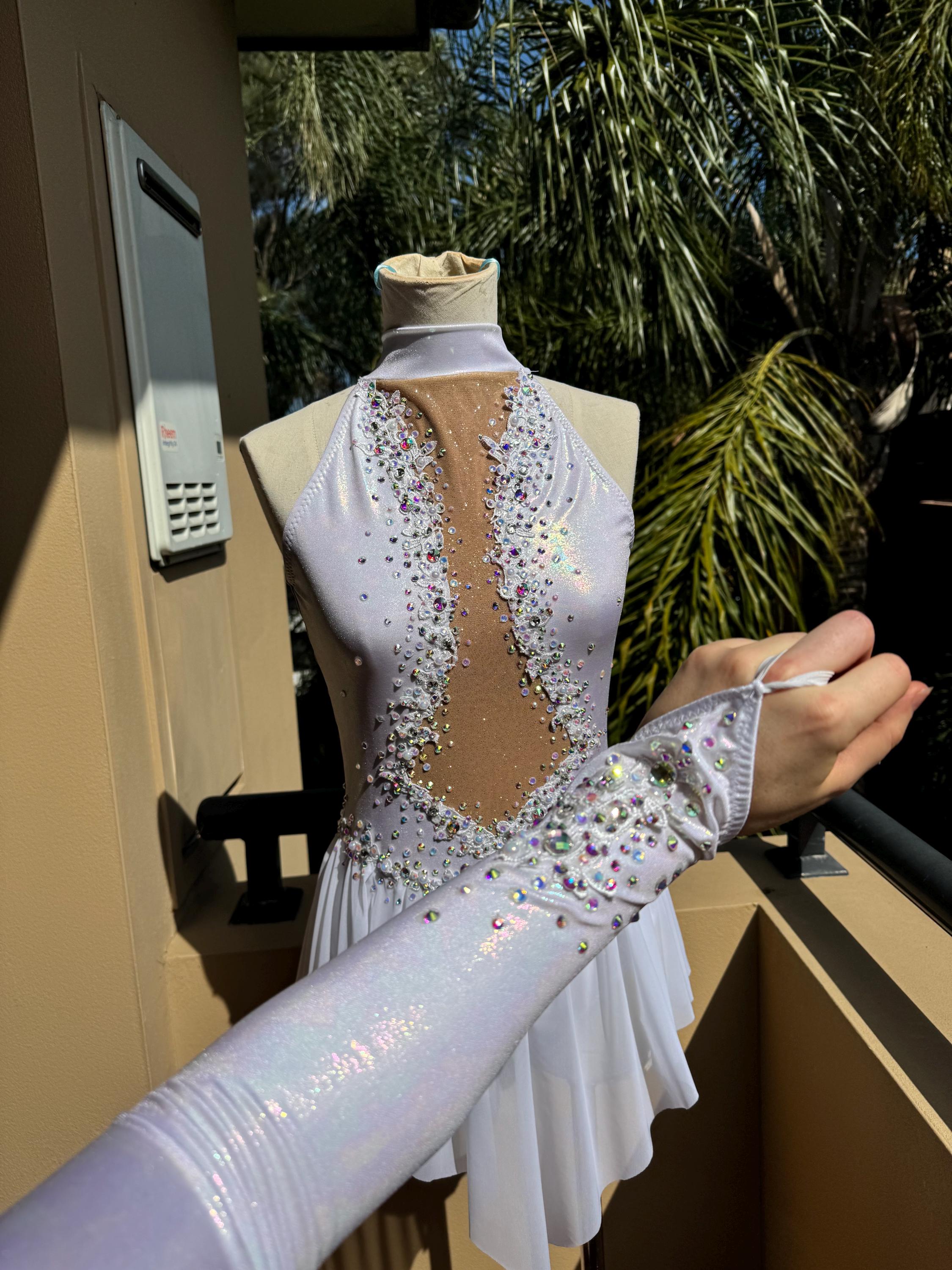 Leotard With Mesh Skirt Circus Performance Staker Ice Skater Pole ...