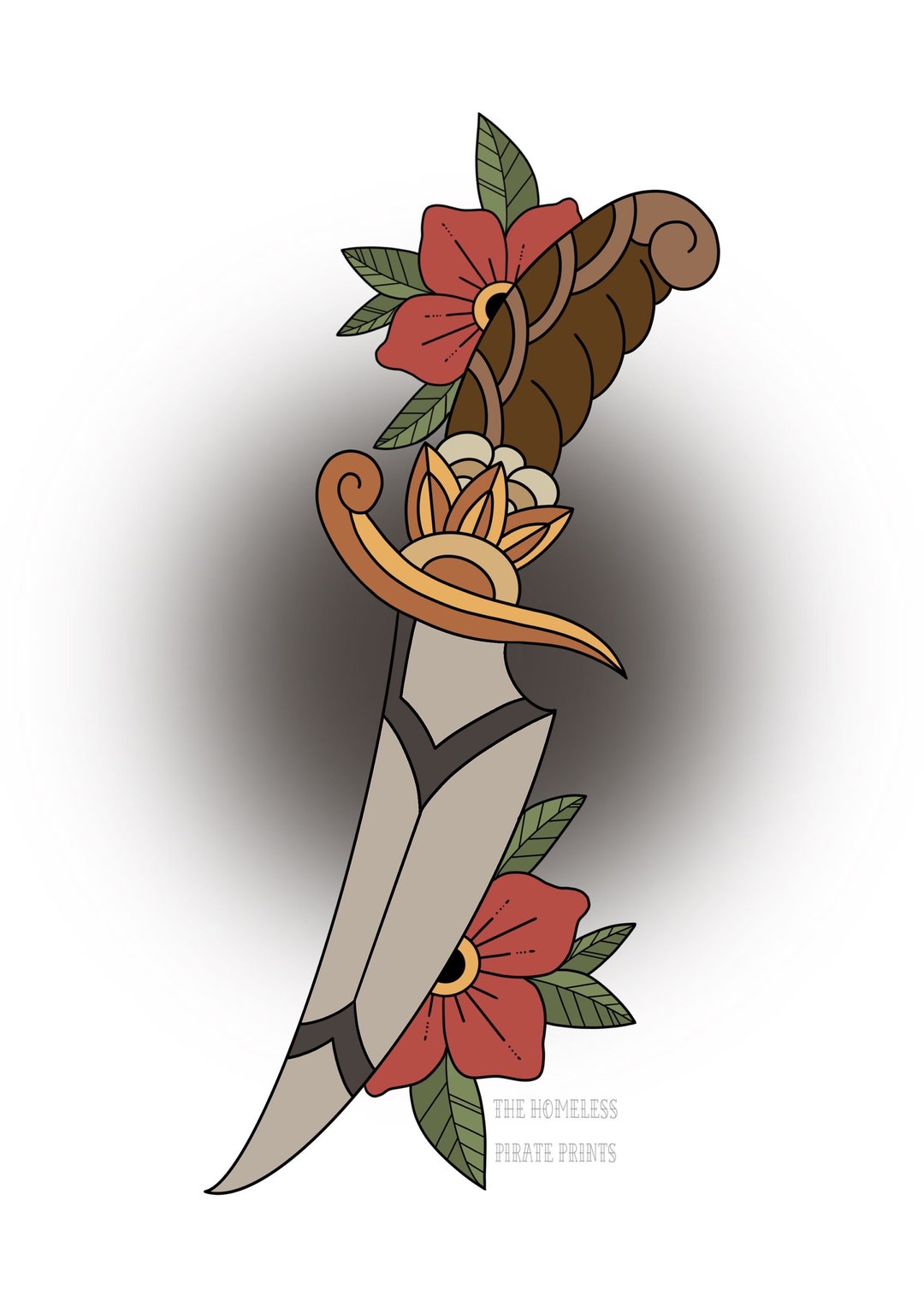 PRINT: Dagger / Inspired Tattoo Flash / Digital Art / A4 - Etsy
