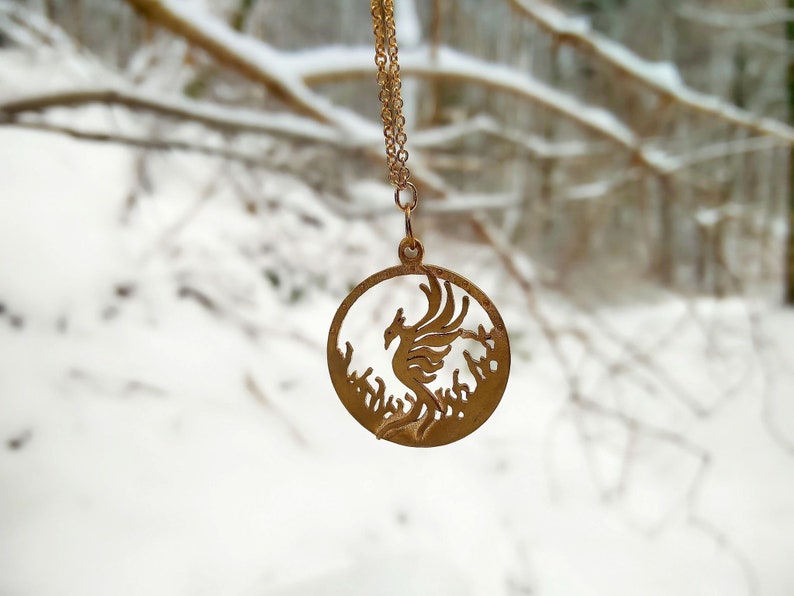 Phoenix Necklace Phoenix Pendant Rebirth Symbol Irish - Etsy