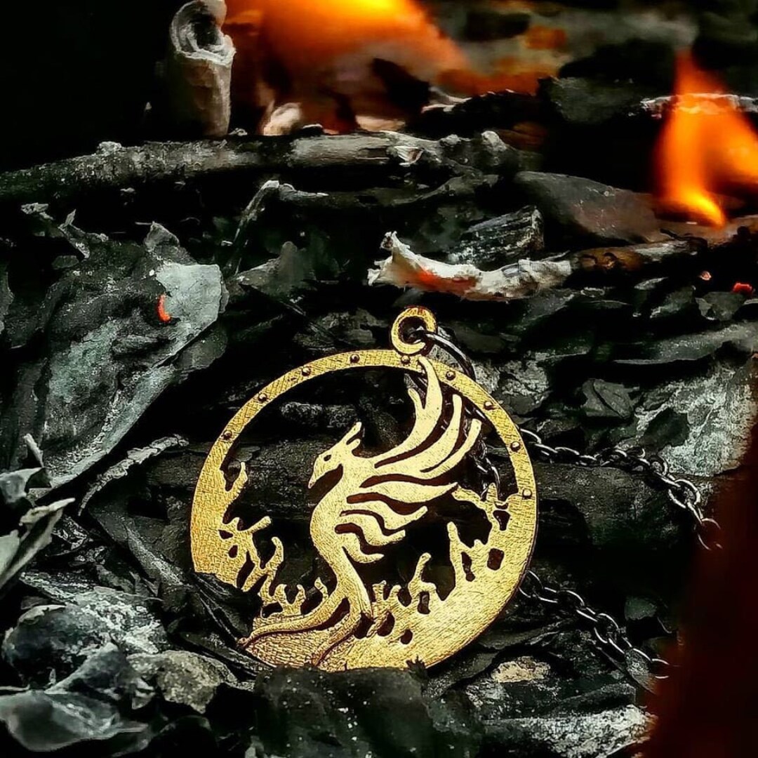 Phoenix Necklace, Phoenix Pendant, Rebirth Symbol, Irish, Phoenix ...