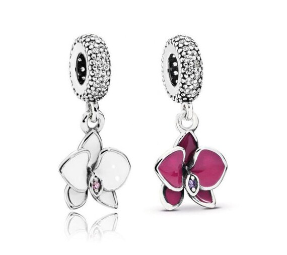 Pandora CharmsWhite Orchid CharmFloral CharmsOrchid Flower | Etsy