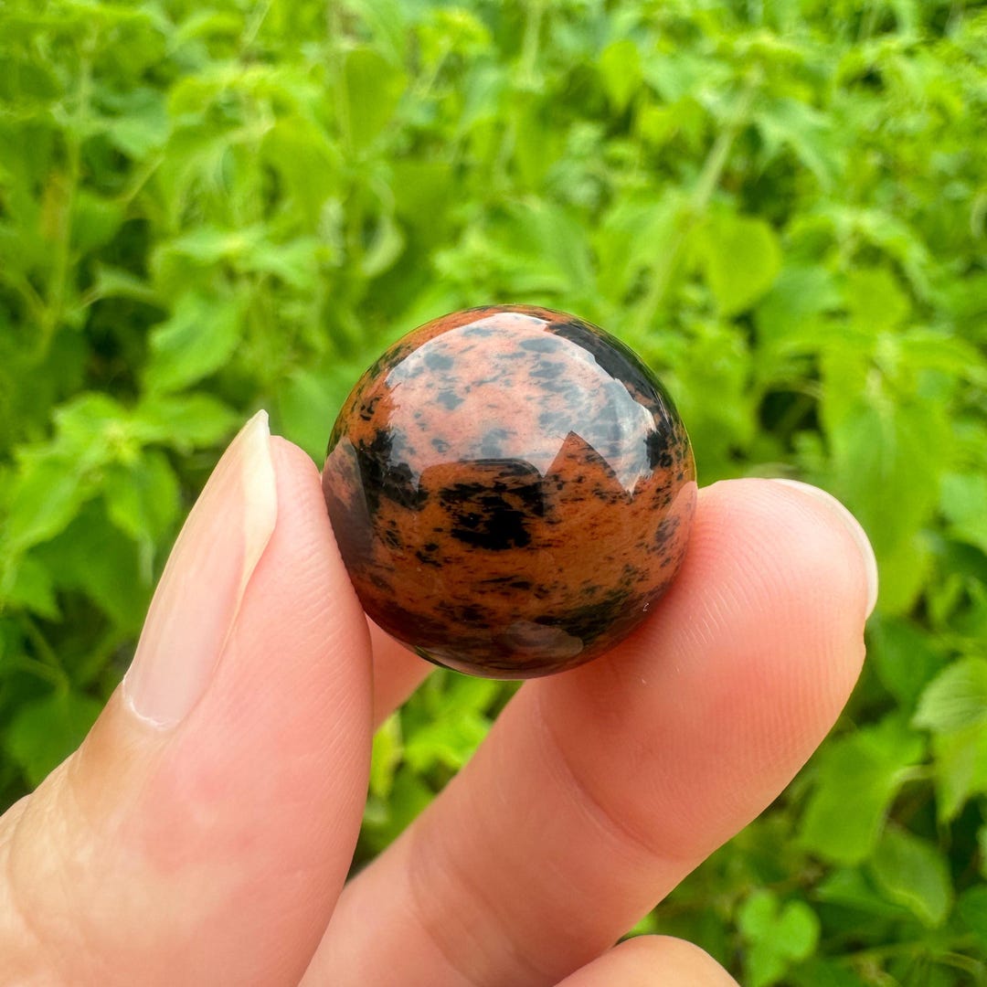 10pcs Natural Mahogany Obsidian Spheres: 20mm Chakra Gemstone Balls ...