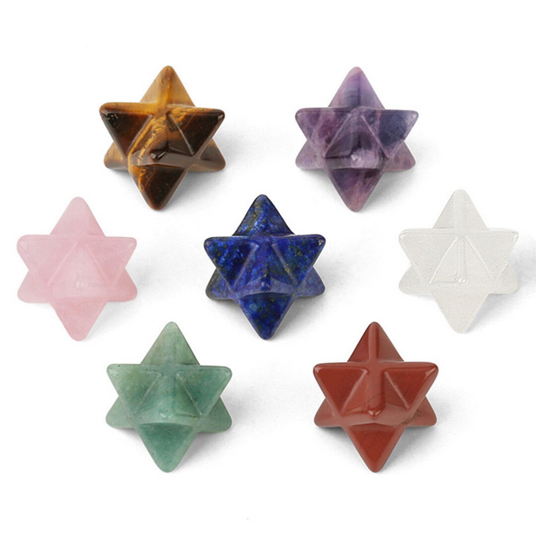 Natural Merkaba Star Stone Set: Chakra Healing Crystals, 20mm 7pcs - Etsy