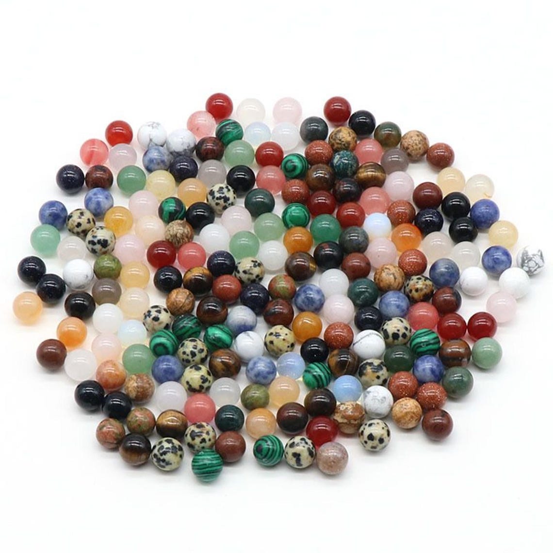 8mm Undrilled Gemstone Sphere: Chakra Crystal Beads - Rose Quartz ...