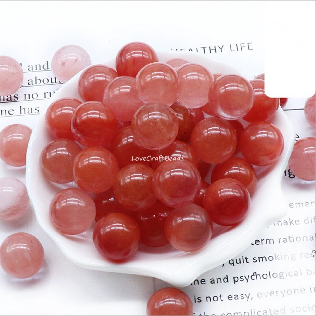 10pcs of 16mm Cherry Quartz Sphere, Chakra Round Sphere, Gemstone ...