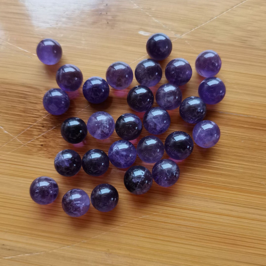 10pcs of 8mm Natural Amethyst Sphere, Chakra Round Crystal Sphere, No ...