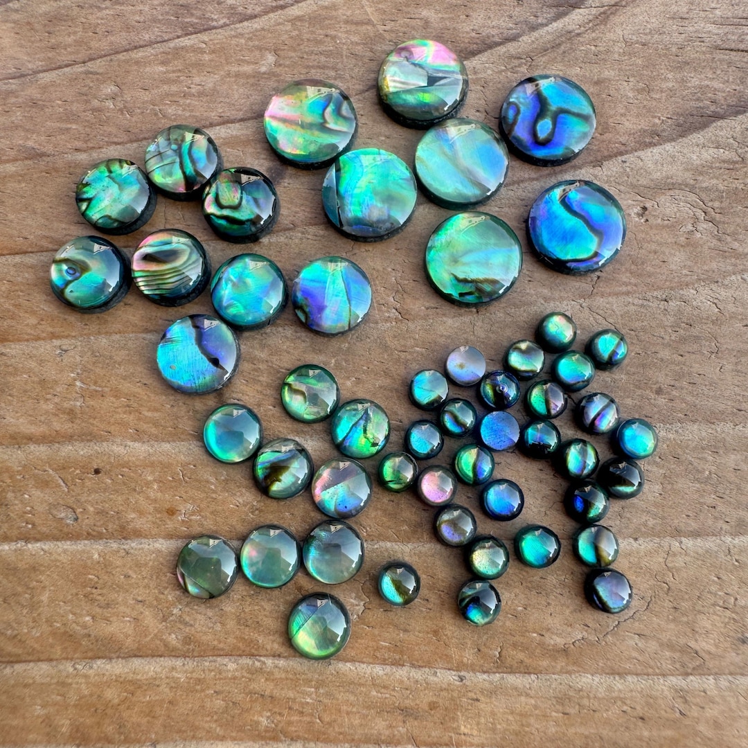 4-20mm Abalone Shell Cabochons: Calibrated Round Gemstone for Jewelry ...