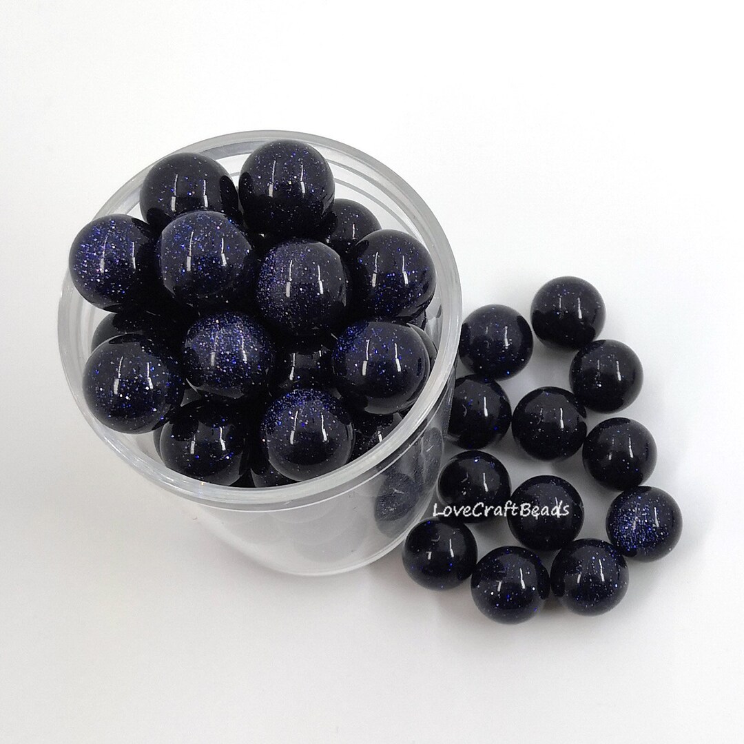 10pcs 8mm / 10mm / 12mm Blue Sandstone Sphere, Round Sphere, Gemstone ...