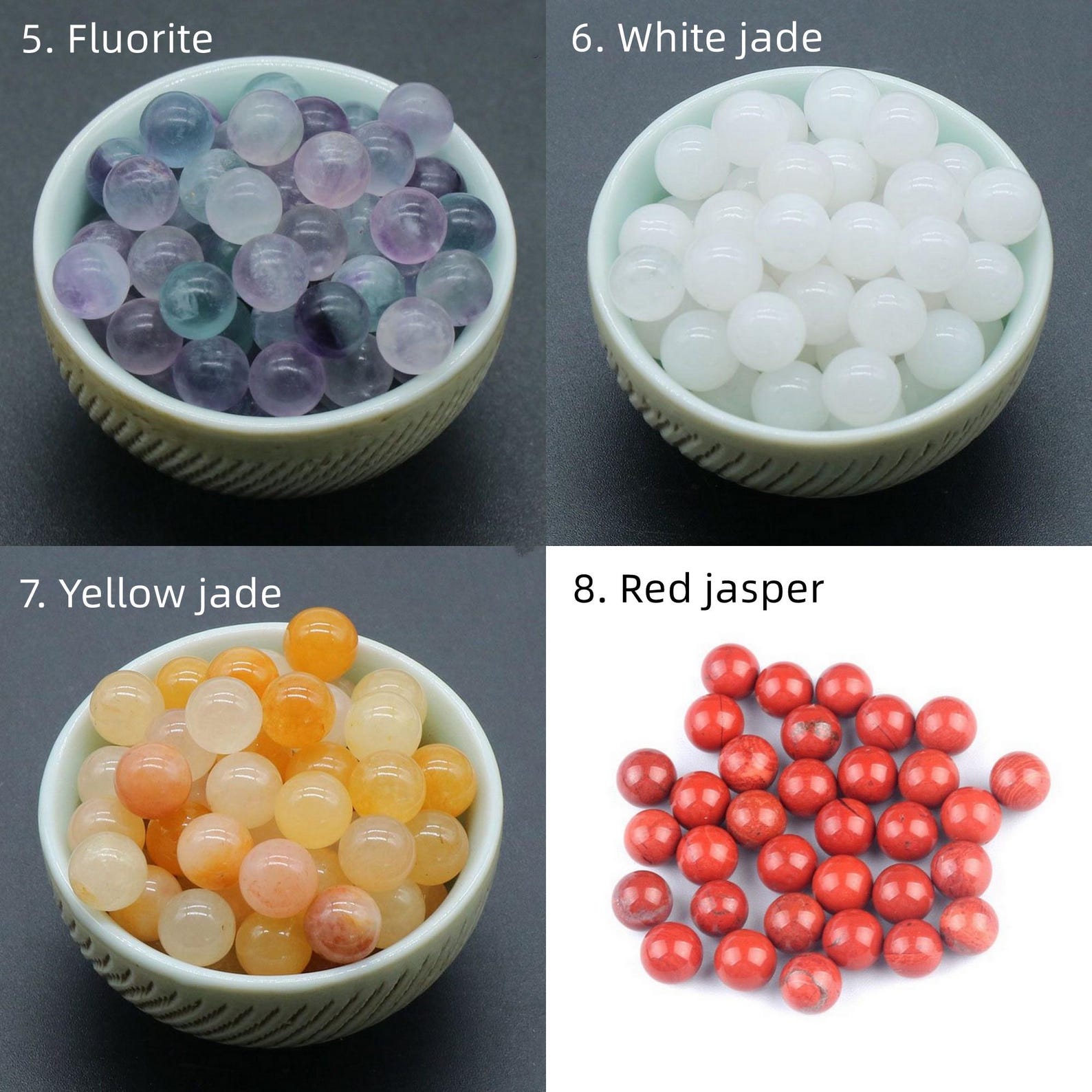 8mm Undrilled Gemstone Sphere: Chakra Crystal Beads - Rose Quartz ...