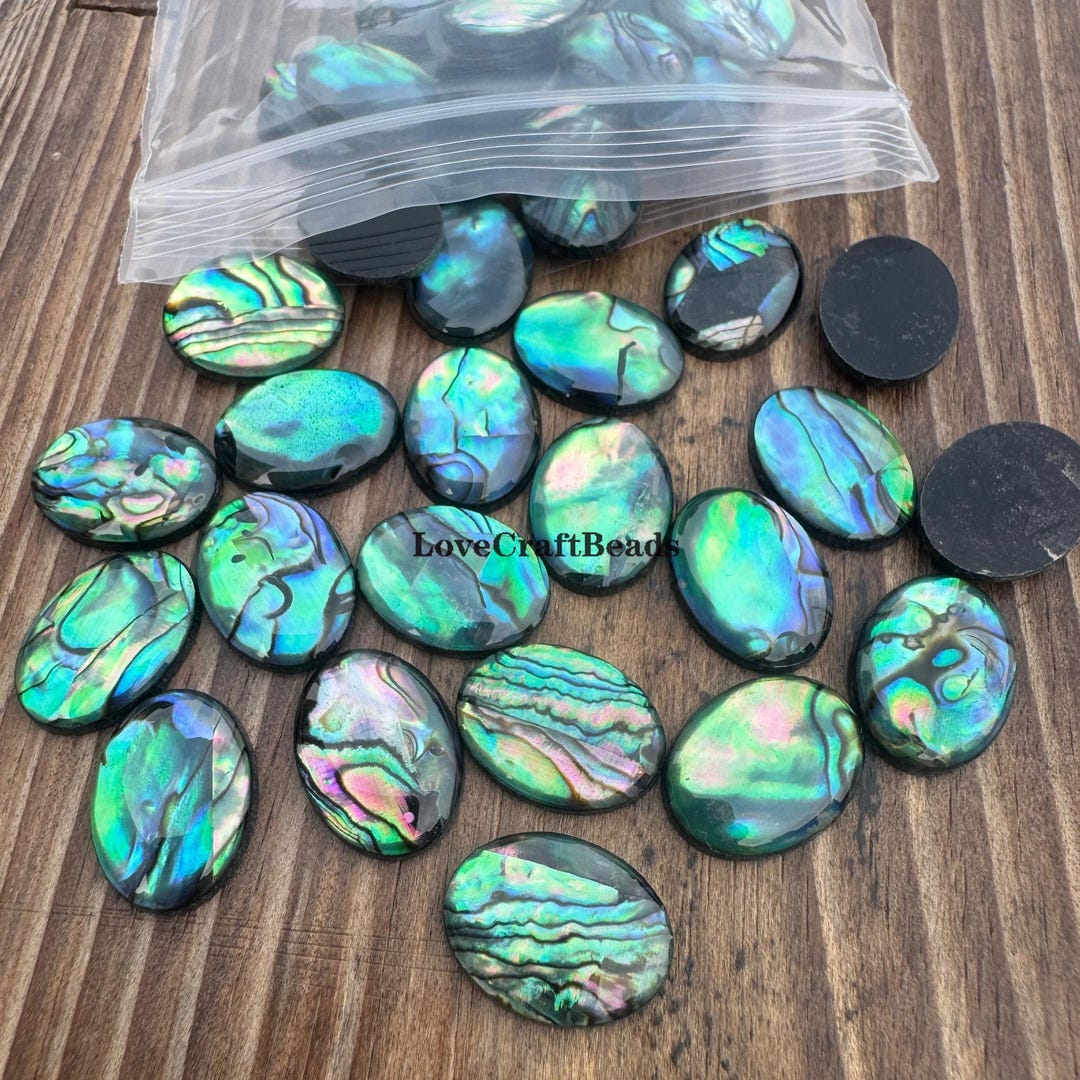 10-25mm Abalone Shell Cabochons: Oval Natural Gemstone Cab for Jewelry ...