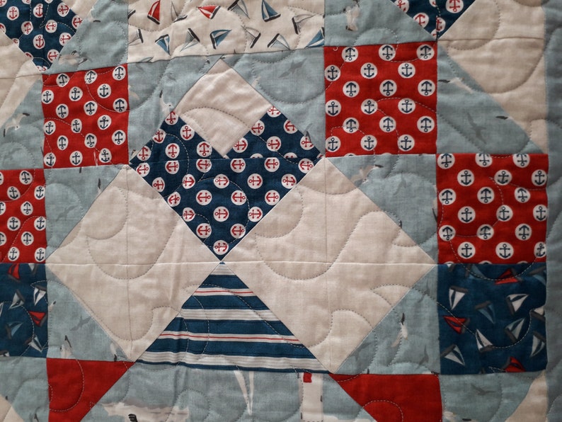 Gorgeous Nautical 'ahoy!' Double Bed Nautical Themed Quilt - Etsy
