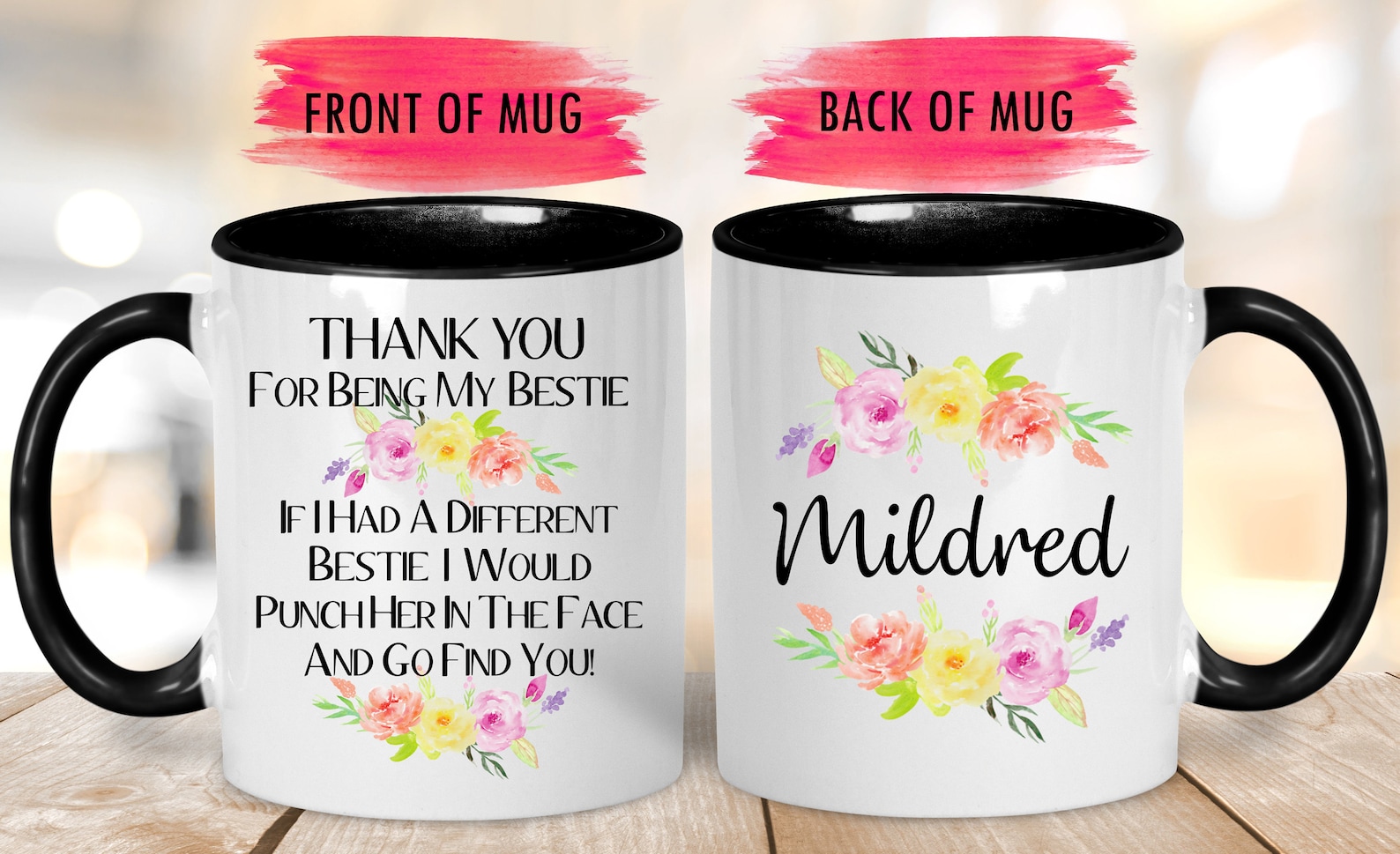 Thank You for Being My Bestie Coffee Mugcustom Best Friends - Etsy