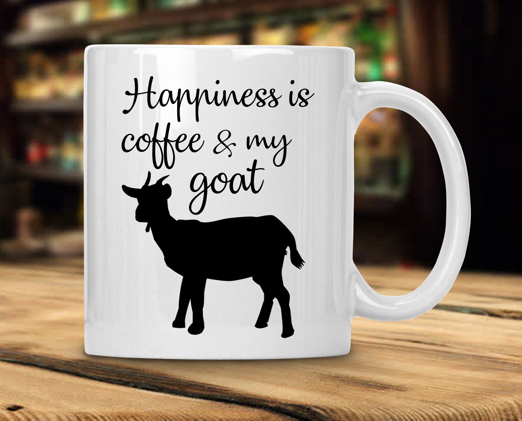 Happiness is Coffee and My Goat Mug Goat Gift Mug Goat Mom - Etsy
