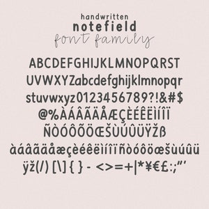 Note Field Handwritten Font Family Bundle for Digital Planning and Note ...
