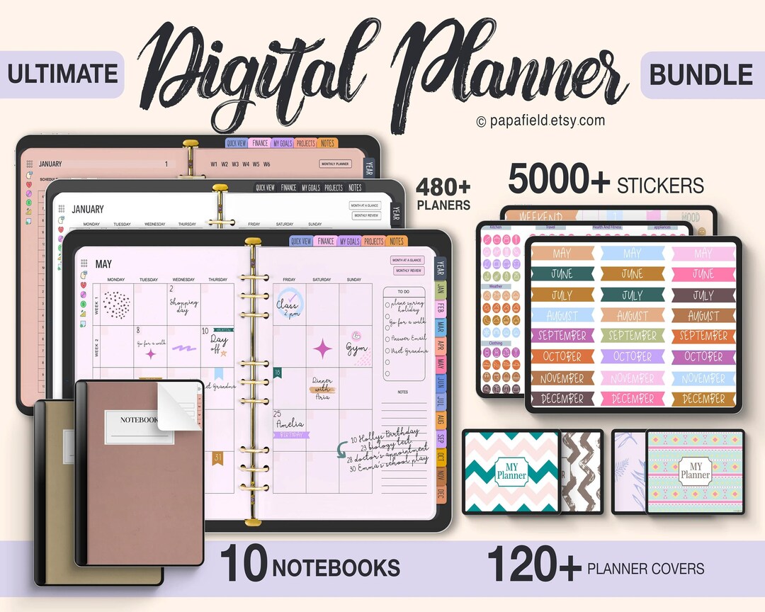 Undated Digital Planner, Goodnotes Planner, Daily Digital Planner, iPad ...