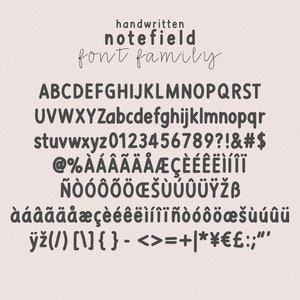 Note Field Handwritten Font Family Bundle for Digital Planning and Note ...