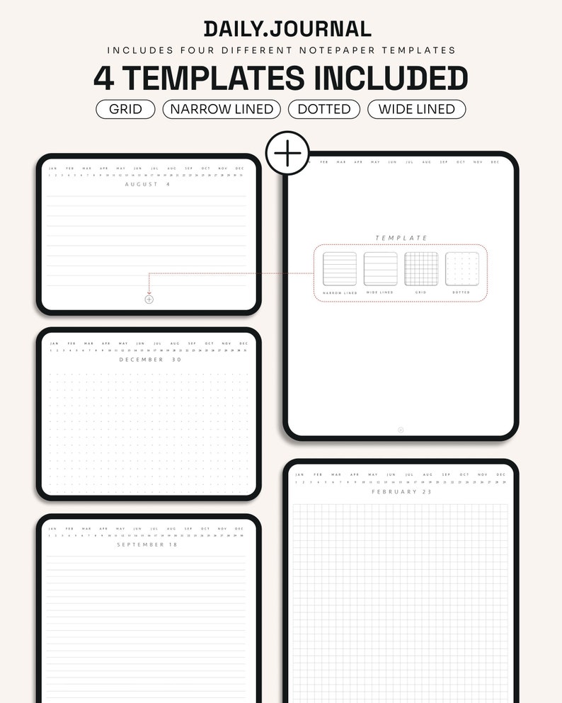 Digital Daily Journal: Hyperlinked iPad Journal for Goodnotes (PDF) - Etsy