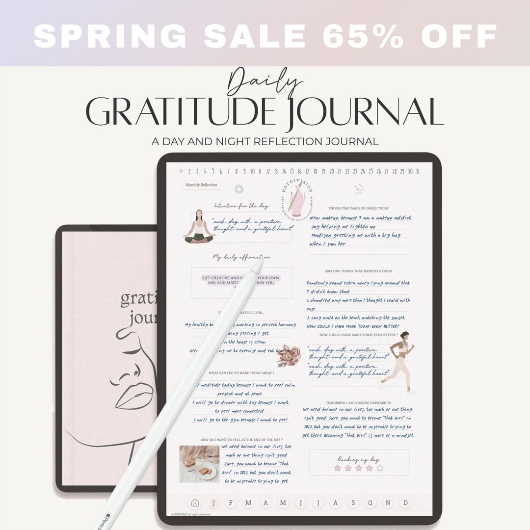 Digital Gratitude Journal: Daily Reflection, Mindfulness (PDF) - Etsy
