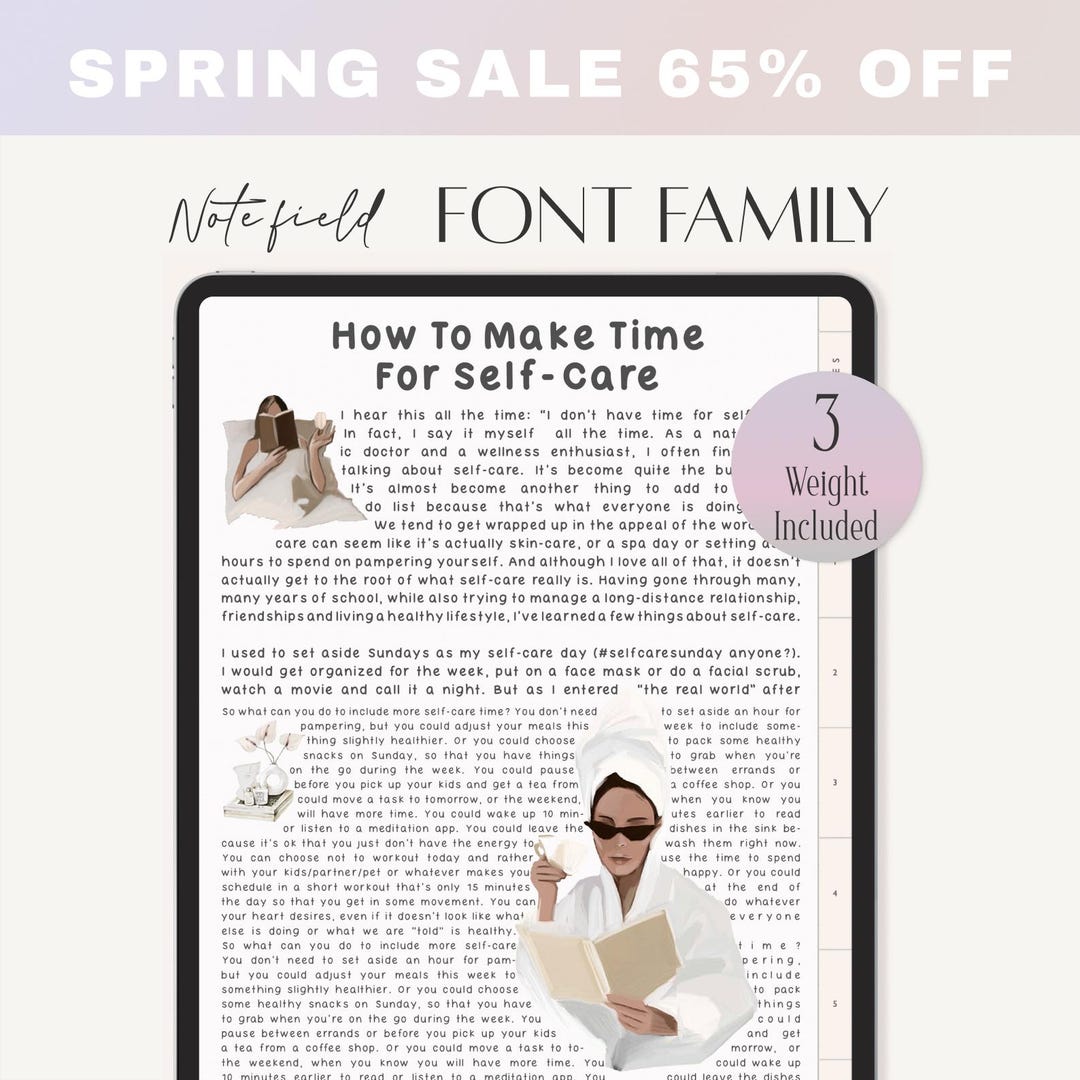 Notefield Handwritten Font Family: Neat Fonts for Digital Planning (TTF ...