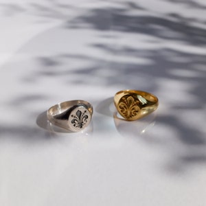 Chevalier Ring With Lily Symbol of Florence Made in 925 Sterling Silver ...
