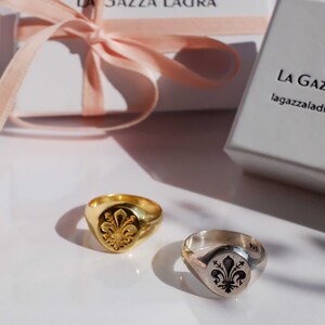 Chevalier Ring With Lily Symbol of Florence Made in 925 Sterling Silver ...