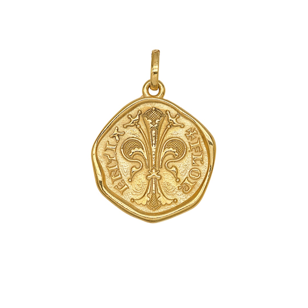 Florin of Florence Lucky Coin Pendant Talisman in 18kt Gold - Etsy
