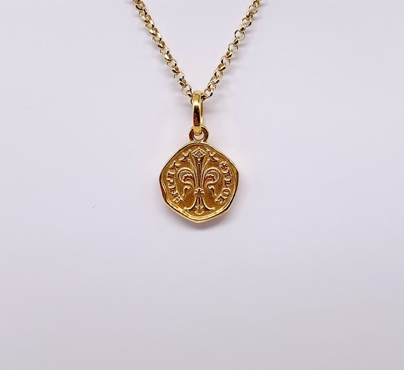 Florin of Florence Lucky Coin Pendant Talisman in 18kt Gold - Etsy