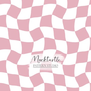 Wavy Check Pattern | Pink Checkerboard | Retro Wavy Check | Checkered ...