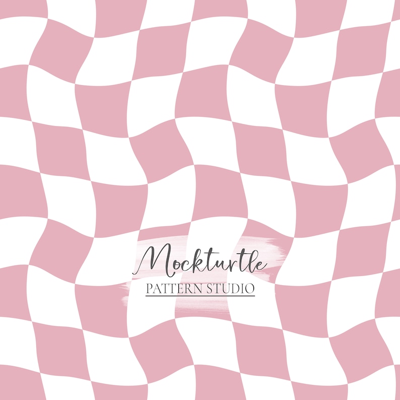 Wavy Check Pattern | Pink Checkerboard | Retro Wavy Check | Checkered ...