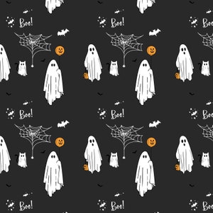 Halloween Ghosts Seamless Pattern | Cute Halloween | Halloween Surface Pattern | Commercial Use ...