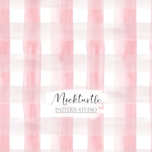 Pink Watercolor Gingham Seamless Pattern | Summer Plaid | Spring Plaid ...